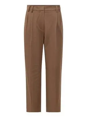 Brunello Cucinelli Pleated Tapered Trousers - Brown