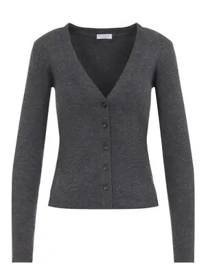 Brunello Cucinelli Long Sleeve Knit Top - Grey