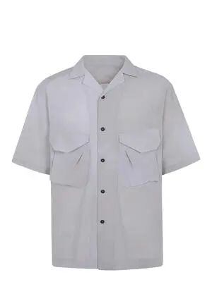 ZIGGY CHEN Short-sleeve Flap-pocket Shirt - Grey