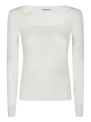 P.a.r.o.s.h P.A.R.O.S.H. Ribbed Knit Square Neck T-Shirt No