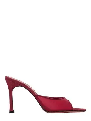 Amina Muaddi Alexa 95 Mesh High-heeled Sandals - Ruby Red