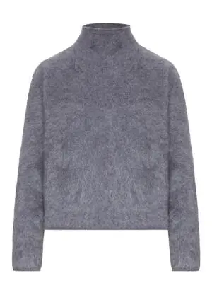 LISA YANG Cashmere High Neck Sweater - Graphite Brushed