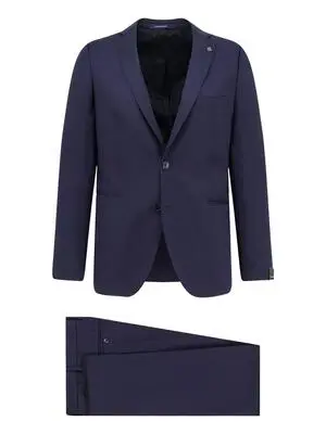 Tagliatore Long-sleeved Blazer And Trousers Set - Blue