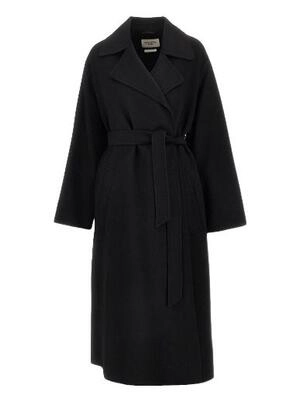 Max Mara Belted Wrap Single-breasted Coat - Black