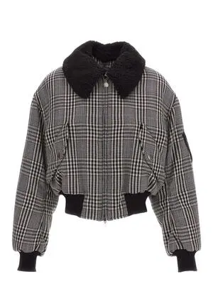 Stella McCartney Checked Bomber Jacket - Black