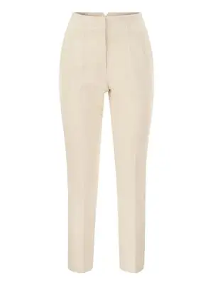Peserico Slim-fit Stretch Technical Fabric Trousers - Nude