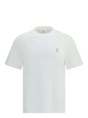 Brunello Cucinelli Logo Printed Crewneck T-shirt - No