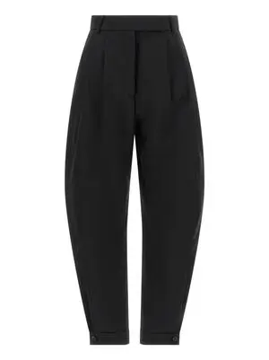 RÓHE Tailored Pleated Trousers With Belt Loops And Buttoned Pockets - Black