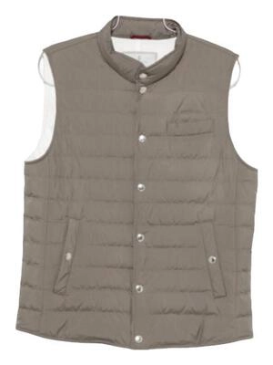 Brunello Cucinelli Quilted Sleeveless Gilet - Grey