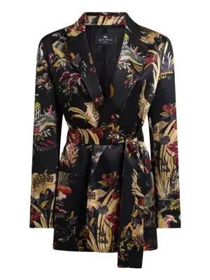 ETRO Etro Envers Satin Jacket With Belt And Exotic Motif