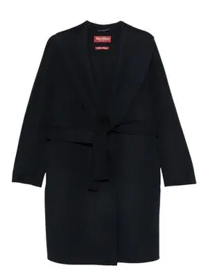 Max Mara Max Mara Long-Sleeved Wrap Coat Navy