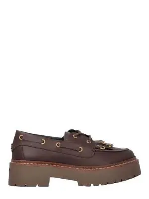 Pinko Platform Round Toe Lace-up Shoes - Brown