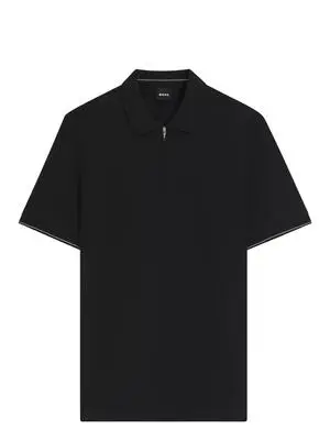 Hugo Boss Zip-fastening Polo Shirt - Black