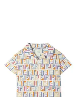 Fendi Fendi Cotton Poplin FF Logo Shirt Multi-color