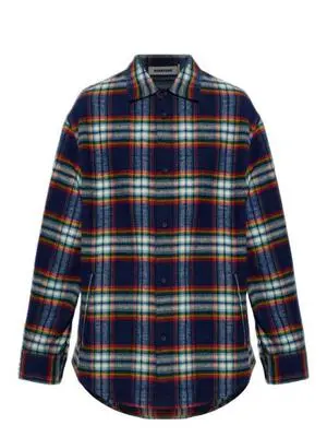 DARKPARK Long-sleeved Plaid Shirt - Black