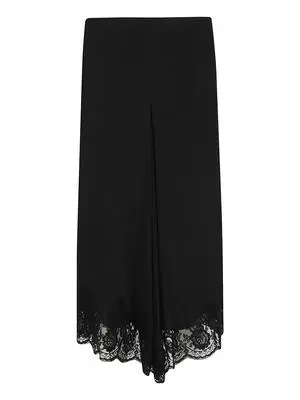 P.a.r.o.s.h Arnia Midi Skirt With Lace Trim - Black