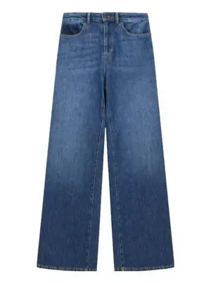 Emporio Armani High-waisted Wide-leg Denim Pants - Blue