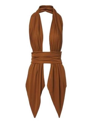 Christopher Esber Scarf Halterneck Jersey Top - Brown