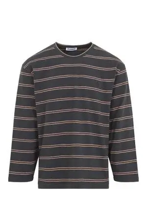 JIL SANDER Striped T-shirt - Black