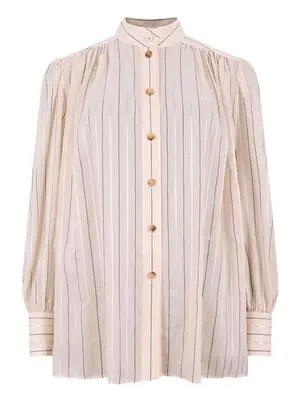 CHLOÉ Chloé High-Neck Striped Blouse