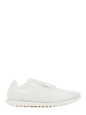Emporio Armani Ripstop And Mesh Sneakers With Textured Rubber Sole - White