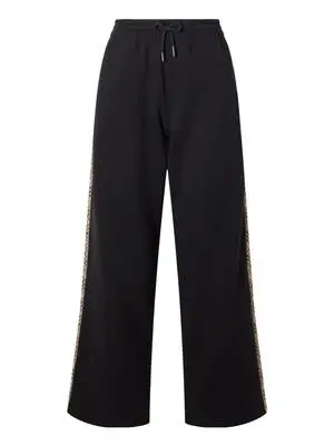 Burberry Drawstring Jogger Pants With Monogram Detail - Black