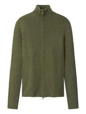 Fear Of God Long-sleeved Knit Zip-up Cardigan - Moss