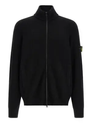 Stone Island Zip-up Cardigan - Black