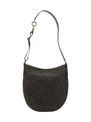 FERRAGAMO Small Woven Hobo Shoulder Bag - Brown