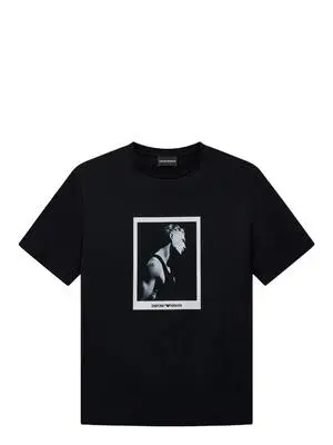 Emporio Armani Photographic-print Jersey T-shirt - Black