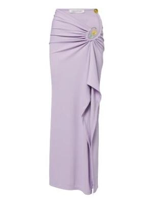 Christopher Esber Spiral Beach Glass Ribbed-knit Jersey Maxi Skirt - Purple