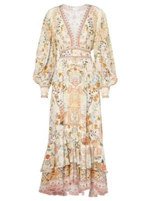 CAMILLA Camilla Printed Tiered Silk Maxi Dress