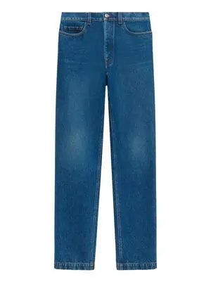 Marni Straight-leg Jeans With Embossed Logo - Blue