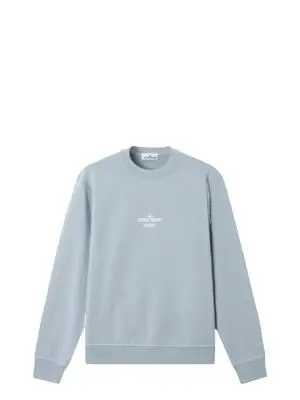 Stone Island Regular Fit Crewneck Sweatshirt With Archivio Print - Ashes