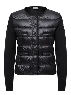 Moncler Logo Patch Quilted Cardigan - Black