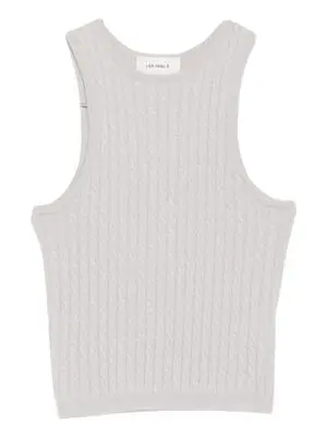 LISA YANG Crew Neck Knit Vest - Seashell Grey