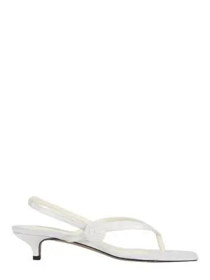 TOTEME Slingback Satin Flip Flops - Ecru