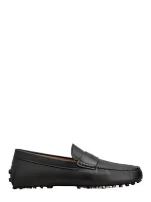 TOD'S Penny Driving Loafers With Metal Logo Detail - Black