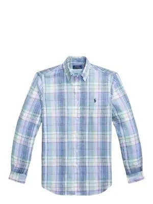 Polo Ralph Lauren Checked Linen Shirt - Blue
