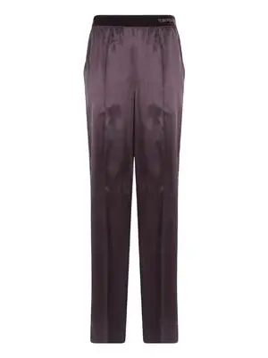 TOM FORD Silk Satin Trousers - Black
