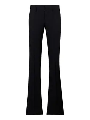 Dsquared2 Tailored Trousers With Belt Loops And Metal Logo Plaque - Black
