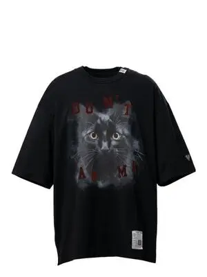 Mihara Yasuhiro Cat-printed T-shirt - Black