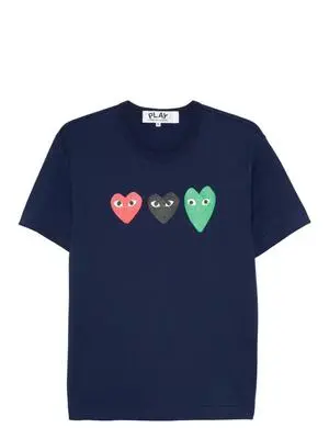 Play Comme Des Garcon Heart Print T-shirt - Blue