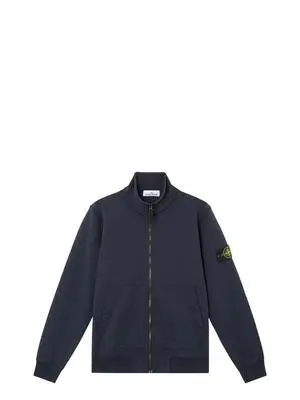 Stone Island Compass Patch Zip Up Sweatshirt - Blue