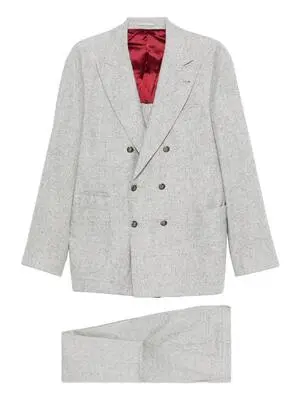 Brunello Cucinelli Double-breasted Suit - White