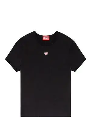 DIESEL® Diesel "T-Uncutie-Long-D" Embroidered D Patch T-Shirt Black