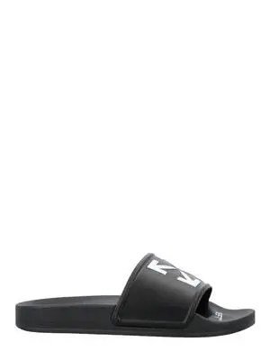 Off-White Arrows Logo-print Slides - Black