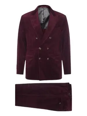 Brunello Cucinelli Double Breasted Jacket Suit - Black