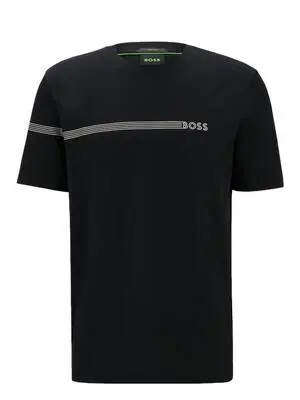 Hugo Boss Logo Detailed Crewneck T-shirt - Black