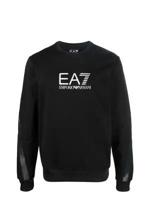 EA7 Logo Print Sweatshirt - Black